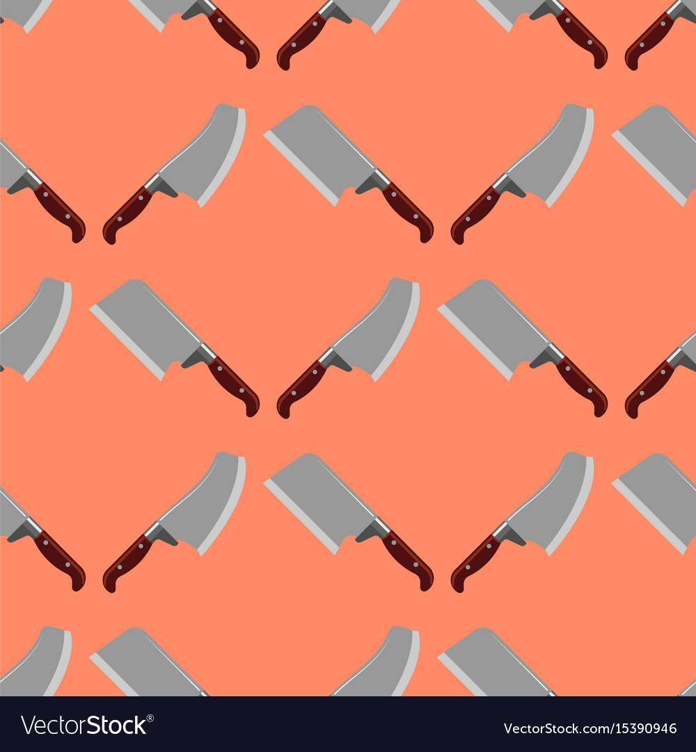 Kitchen knife seamless pattern steel sharp dagger Vector Image
