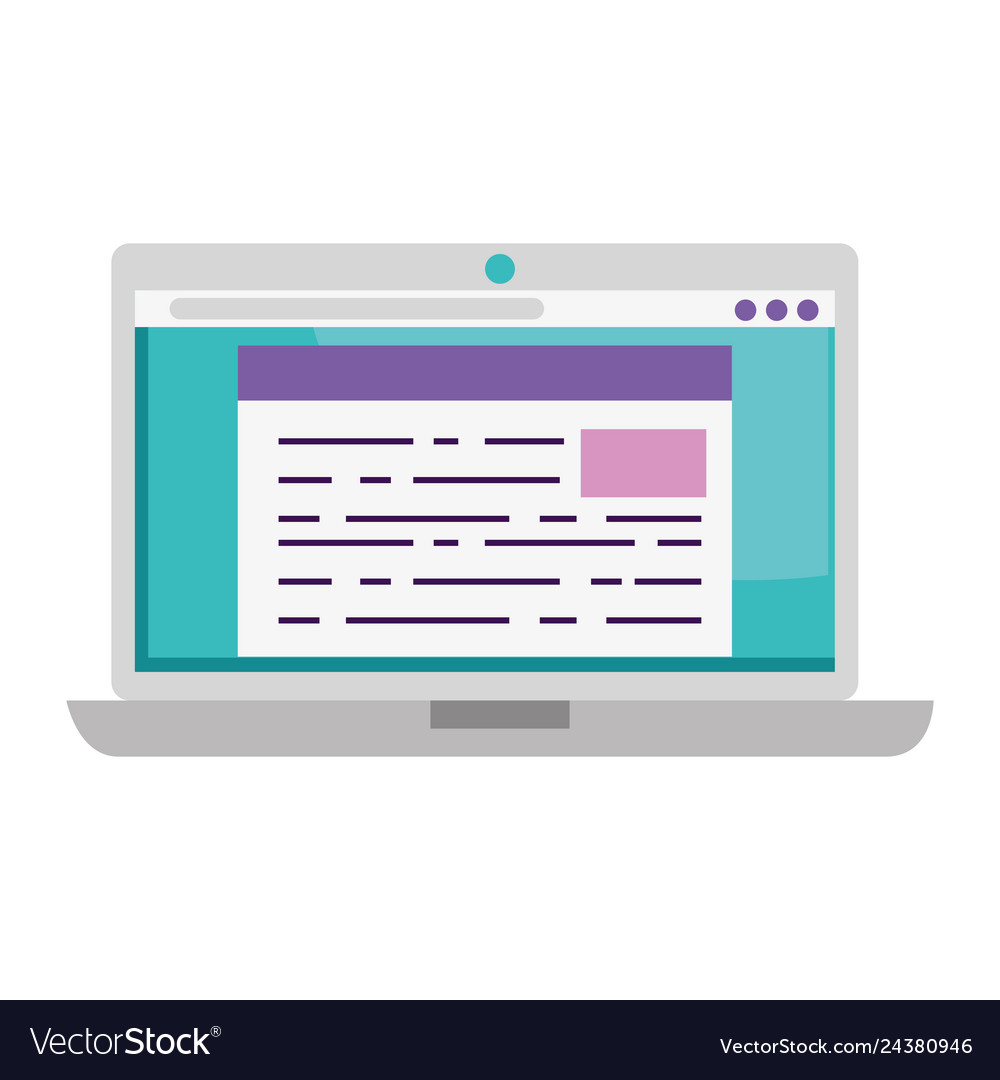 Laptop computer isolated icon Royalty Free Vector Image