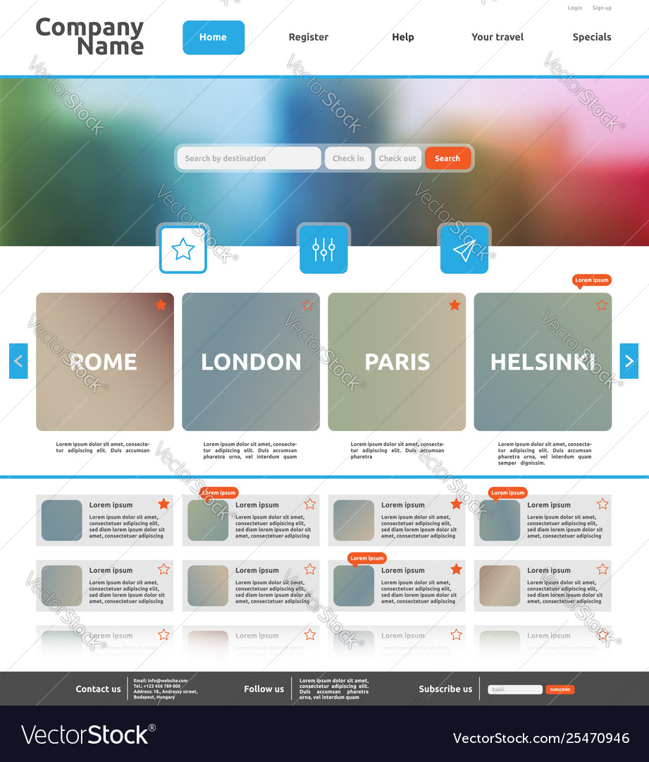 Modern website template for business Royalty Free Vector