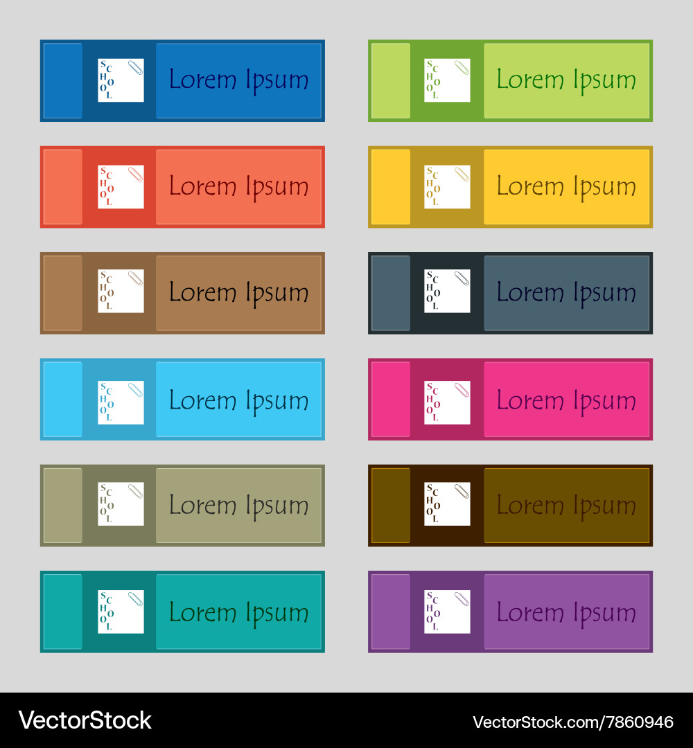 Reminder sticker note icon sign set of twelve Vector Image