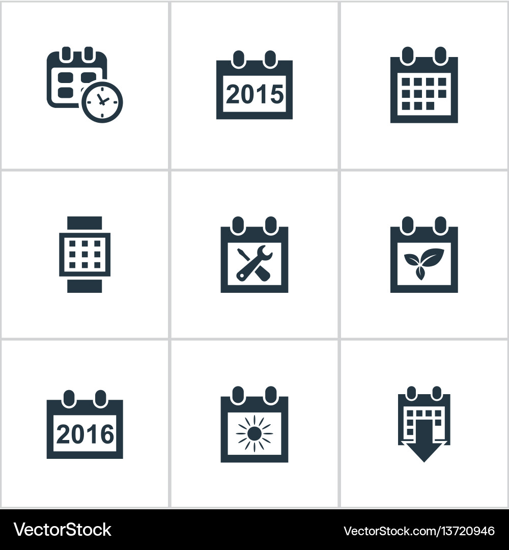 Set of simple time icons Royalty Free Vector Image