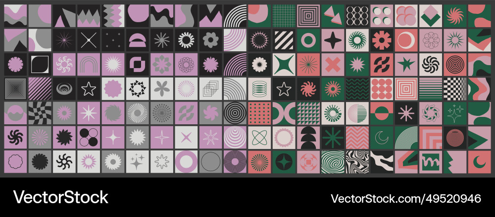 Set of swiss design inspired patterns collection Vector Image