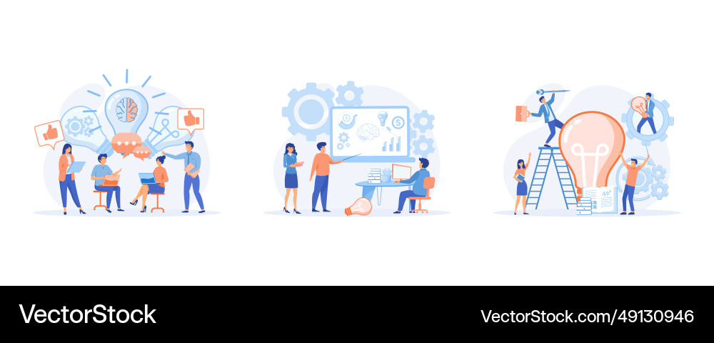Sharing and search business ideas team project Vector Image