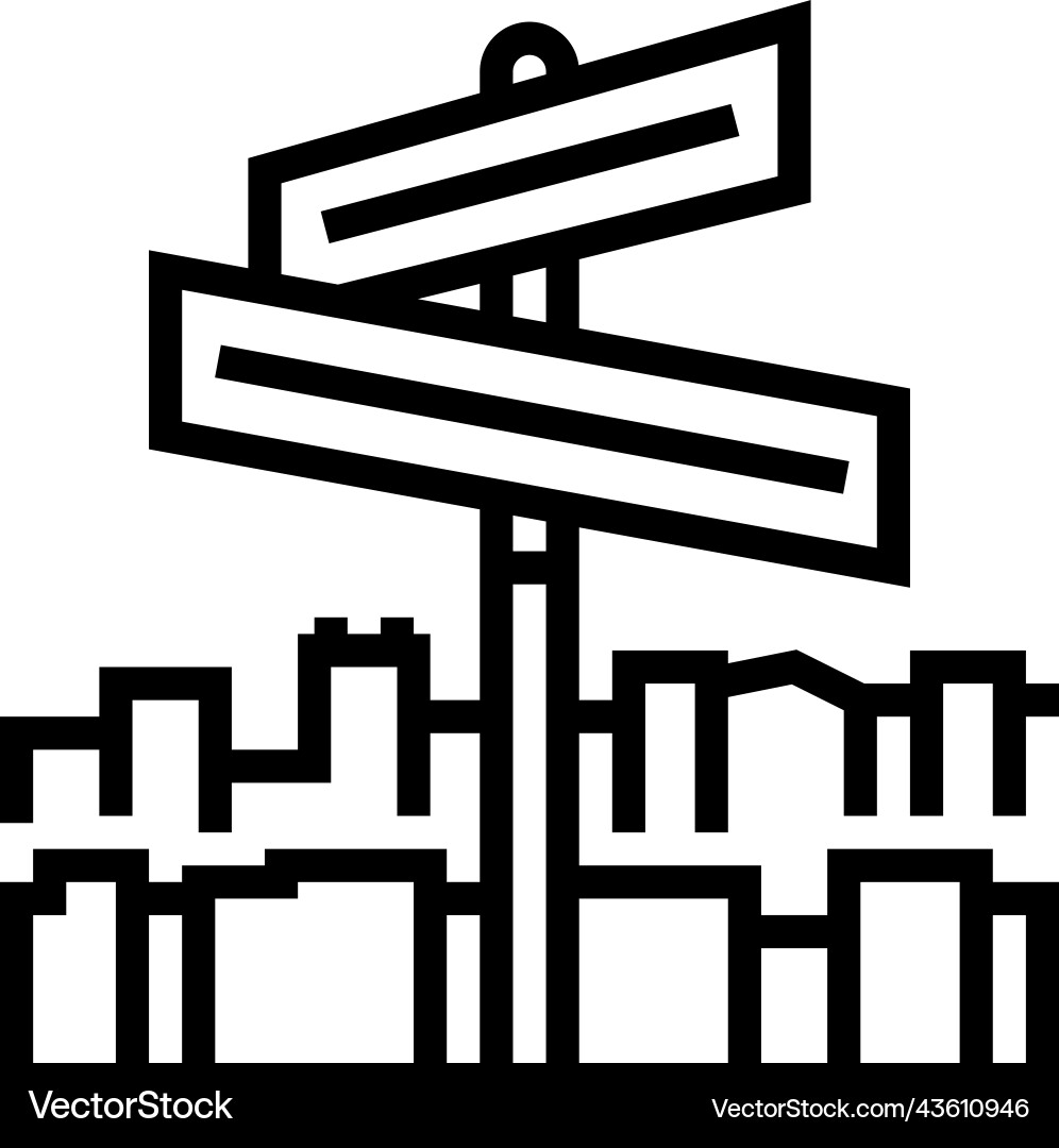 Street road sign line icon Royalty Free Vector Image