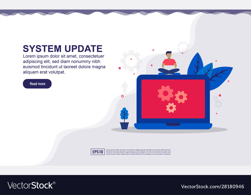 System update maintenance concept Royalty Free Vector Image