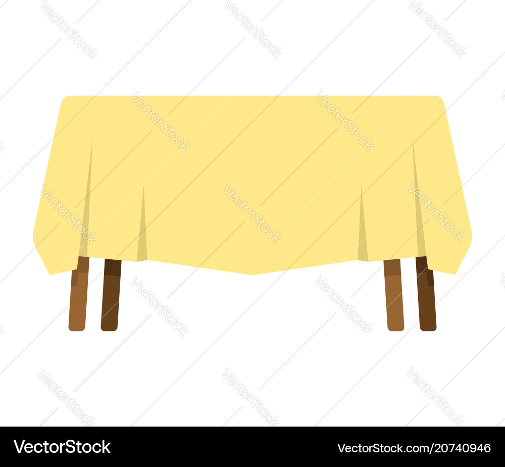 Table with tablecloth isolated furniture on white Vector Image