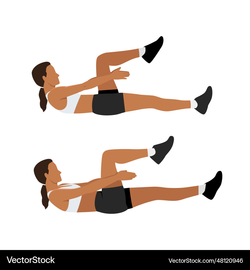 Woman doing alternating leg raise with clap Vector Image