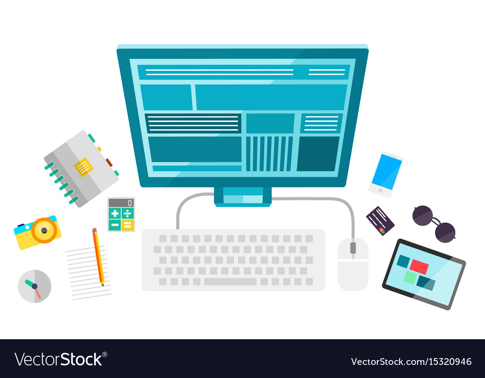 Workspace elements Royalty Free Vector Image - VectorStock