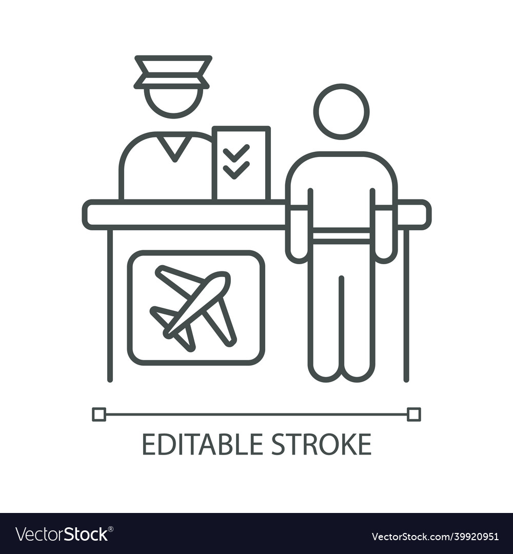 Airport information desk pixel perfect linear Vector Image Airport information desk pixel perfect linear Vector Image
