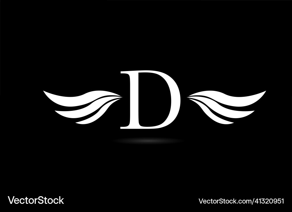 Black and white alphabet d letter logo icon Vector Image