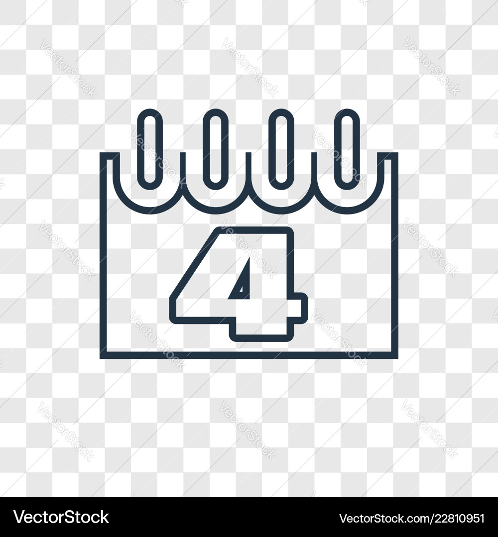 Calendar concept linear icon isolated Royalty Free Vector