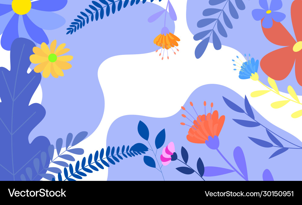 Design banner frame flower spring background Vector Image