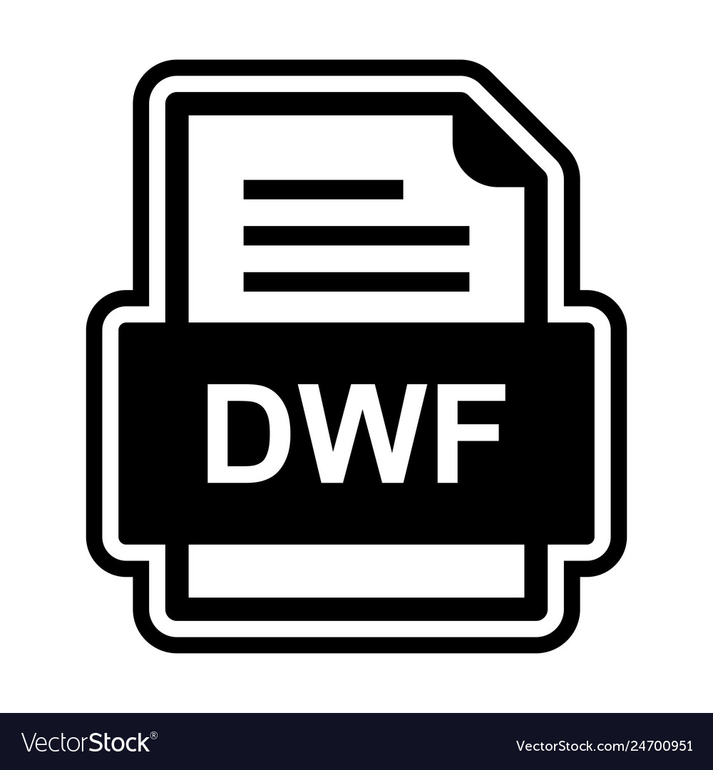Dwf file document icon Royalty Free Vector Image