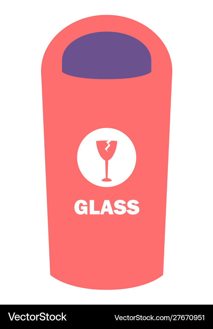 Glass container for throwing litter and rubbish Vector Image