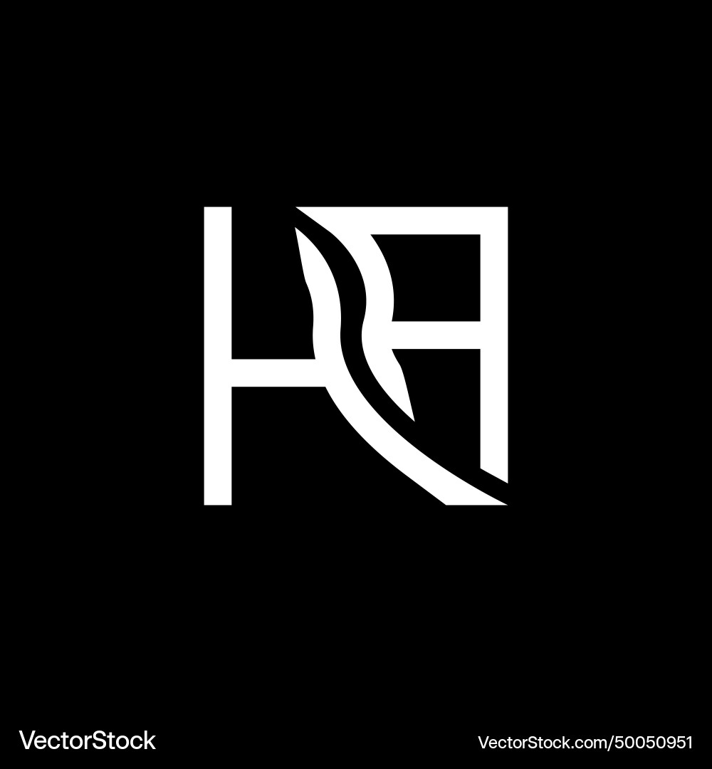 Ha letter logo design simple and modern Royalty Free Vector