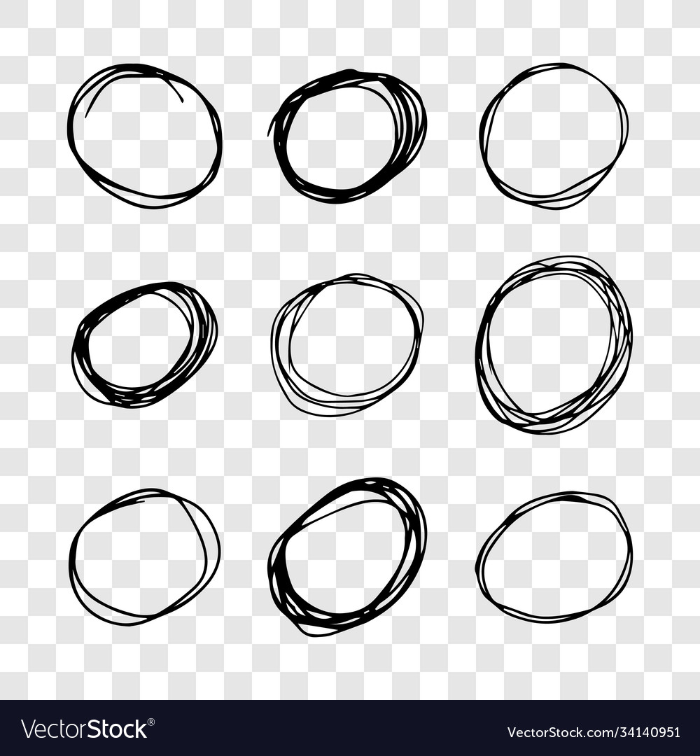 Hand drawn scribble circle Royalty Free Vector Image