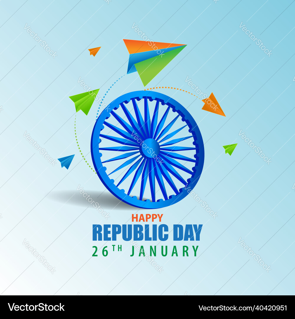 Happy republic day concept banner Royalty Free Vector Image