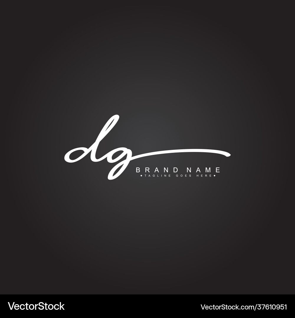 Initial letter dg logo - handwritten signature Vector Image
