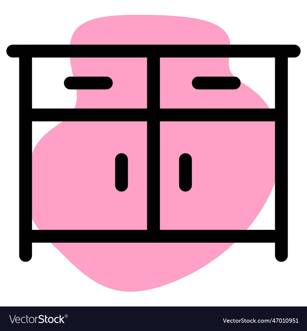 Kitchen buffet with spacious cabinets Royalty Free Vector