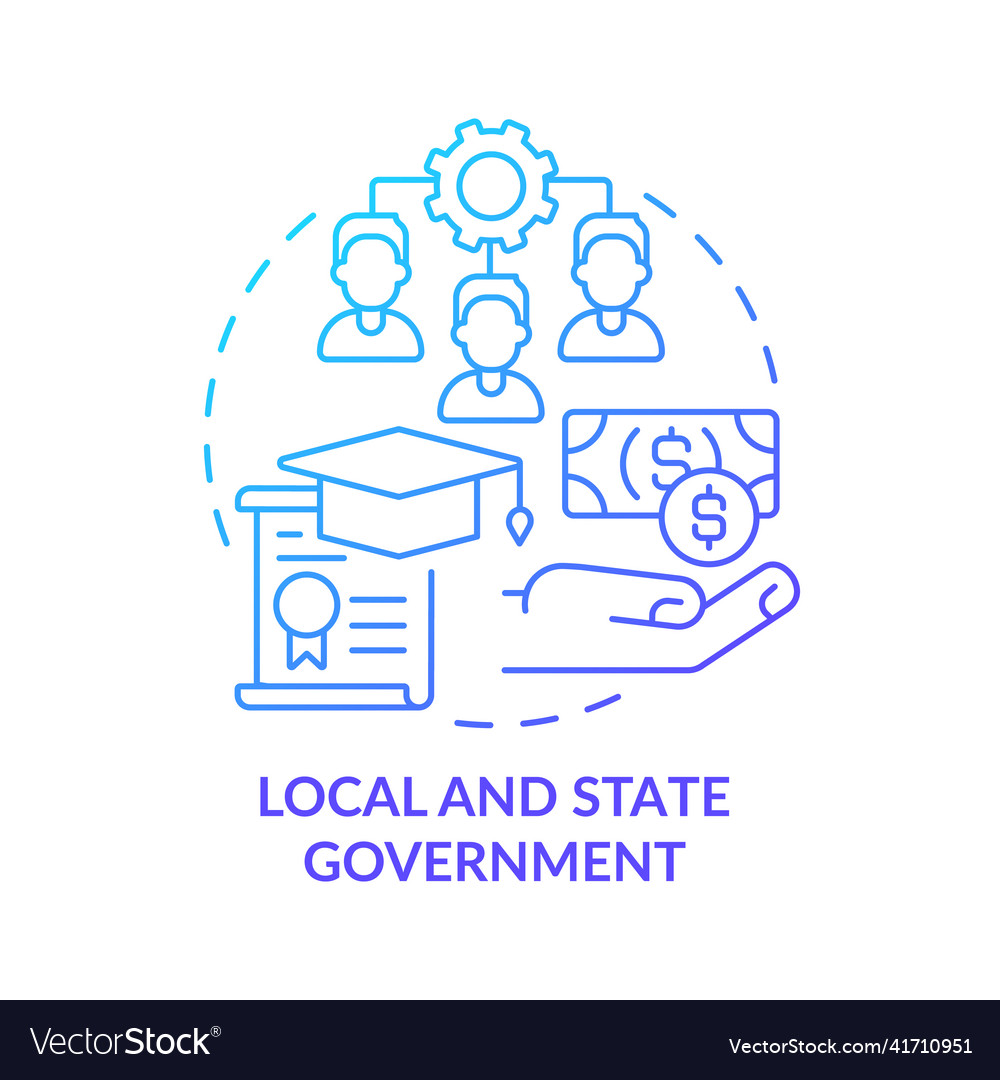 Local and state government blue gradient concept Vector Image