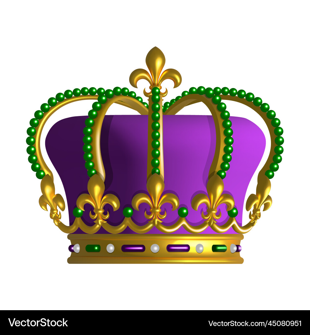 Mardi gras crown isolated 3d Royalty Free Vector Image