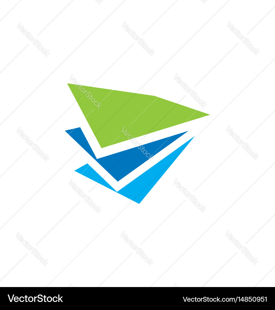 Paper shape data business finance logo Royalty Free Vector