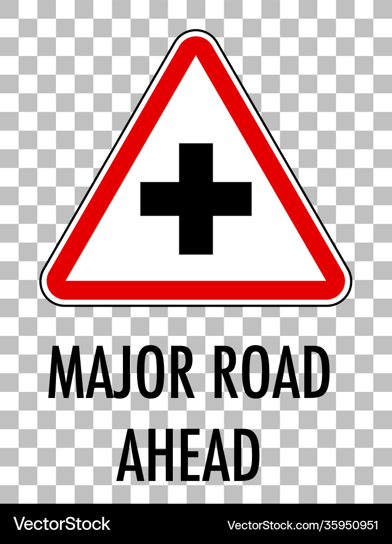 Red traffic sign on transparent background Vector Image