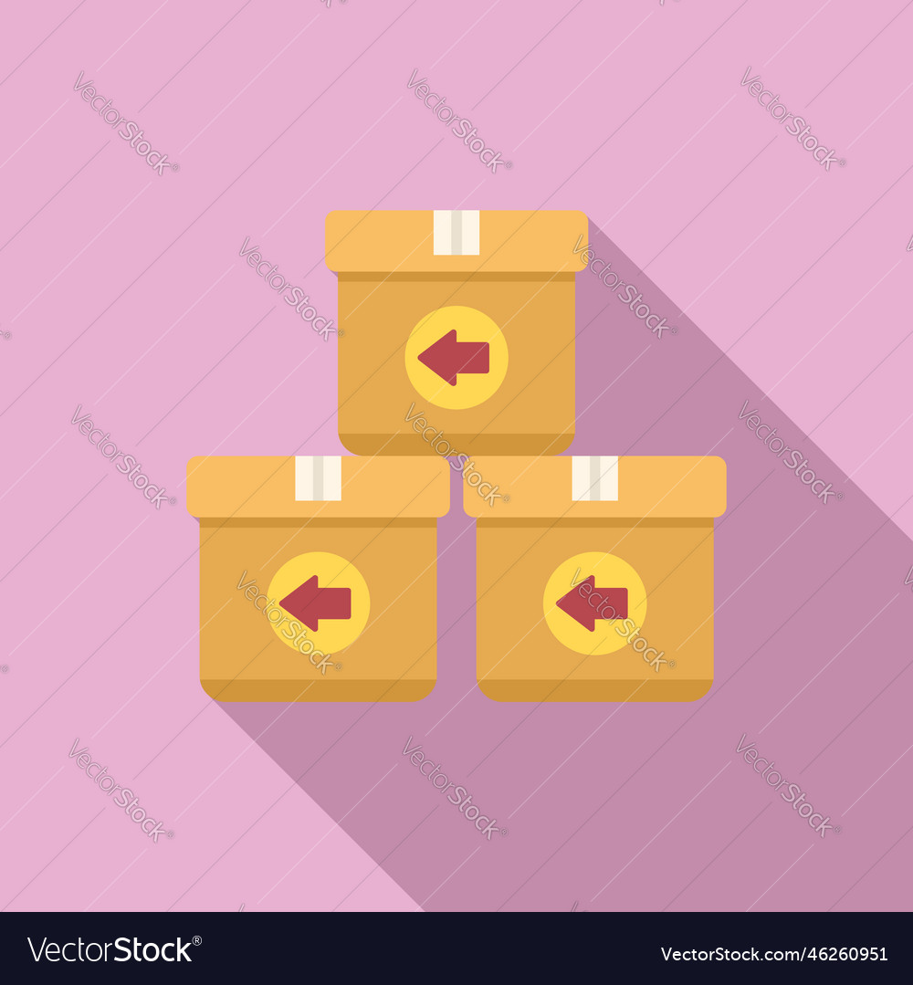 Return parcel stack icon flat box product Vector Image