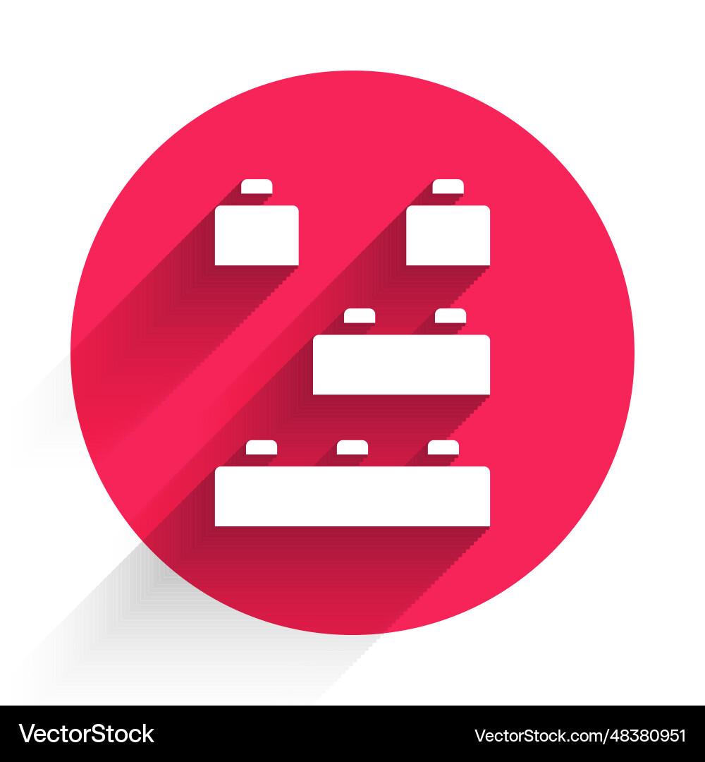 White toy building block bricks for children icon Vector Image