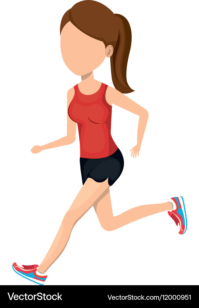 Woman running character athlete Royalty Free Vector Image