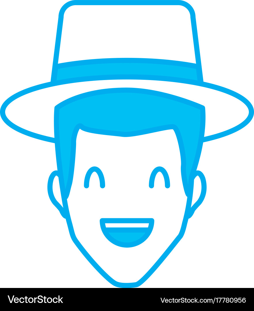 Adult man with hat smiling Royalty Free Vector Image