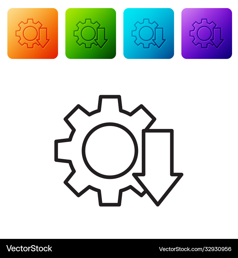 Black line cost reduction icon isolated on white Vector Image