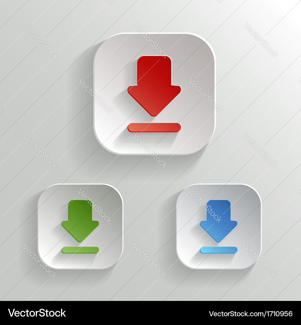 Download icon - app buttons color set Royalty Free Vector