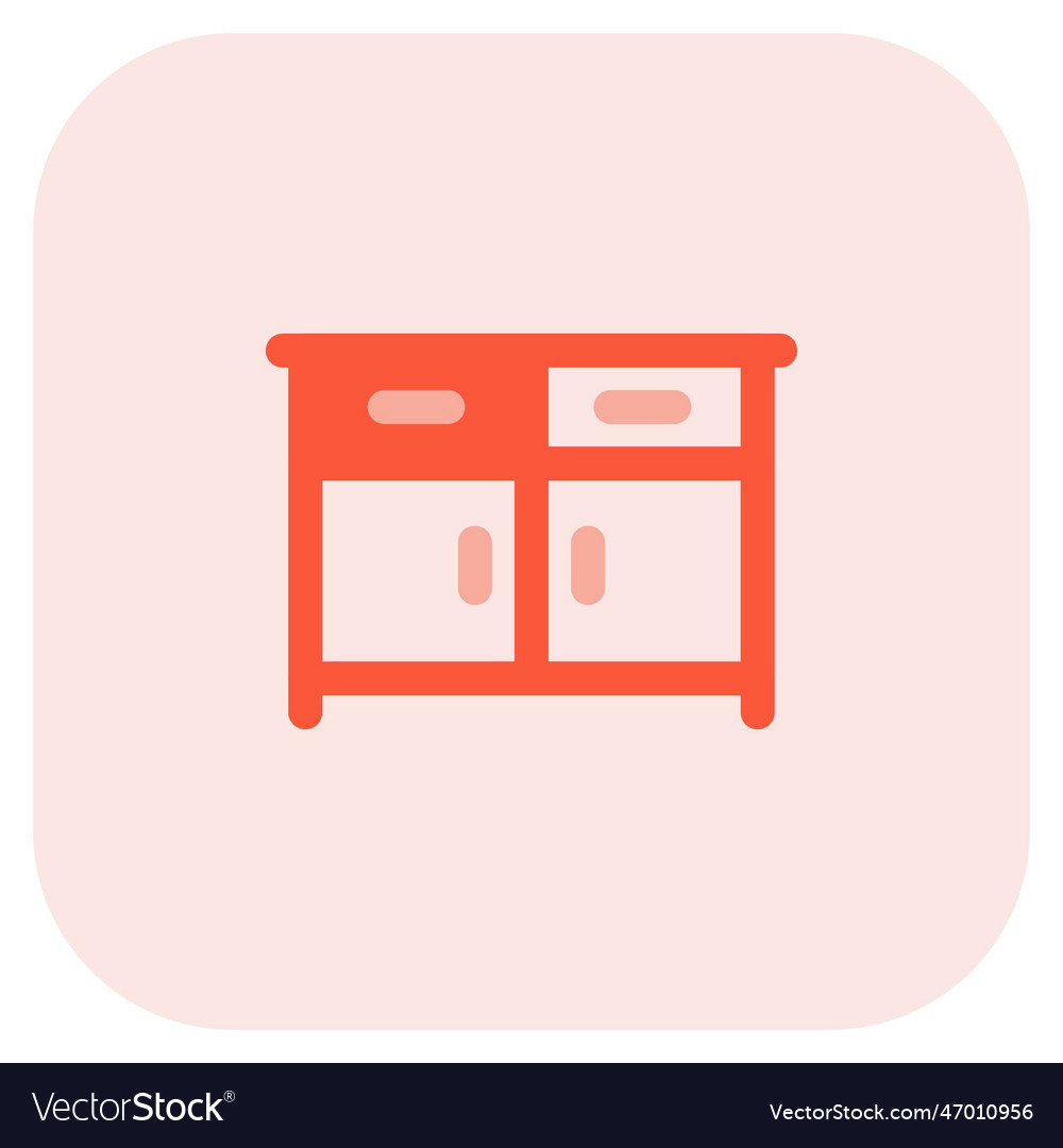 Kitchen buffet with spacious cabinets Royalty Free Vector