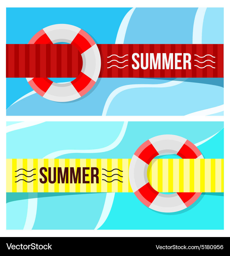Lifebuoy on the water Royalty Free Vector Image
