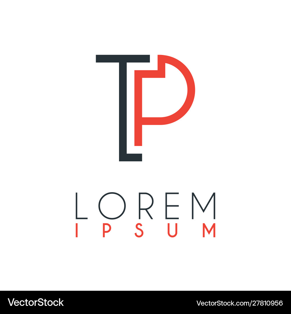 Logo between letter t and letter p or tp Vector Image