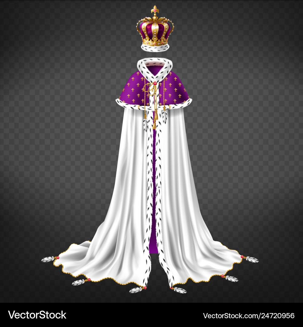 Medieval monarch ceremonial cloth realistic Vector Image