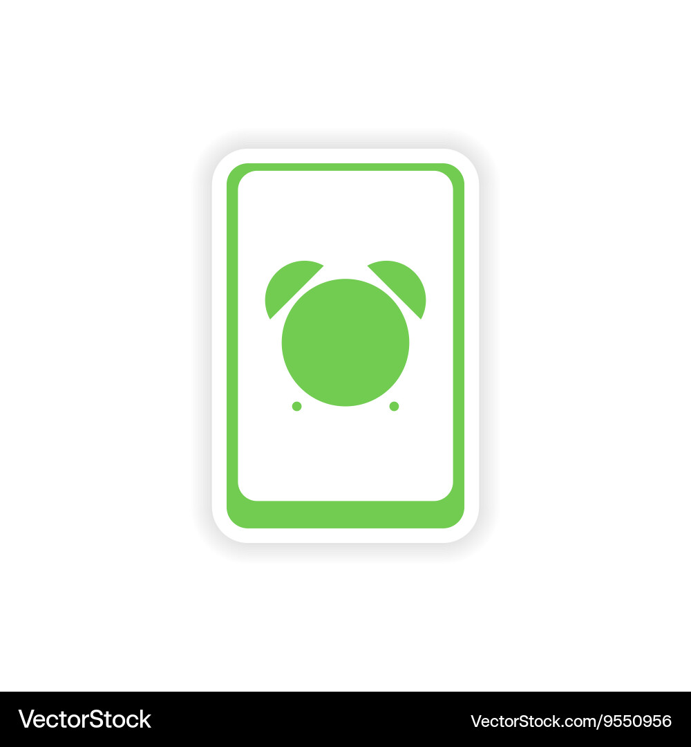Paper sticker on white background mobile phone Vector Image