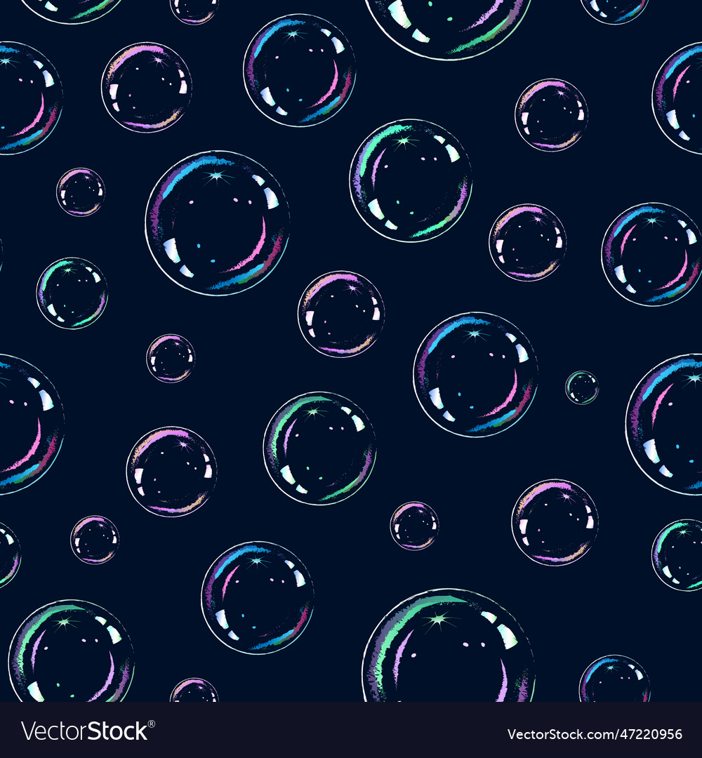 Pattern with soap bubbles Royalty Free Vector Image