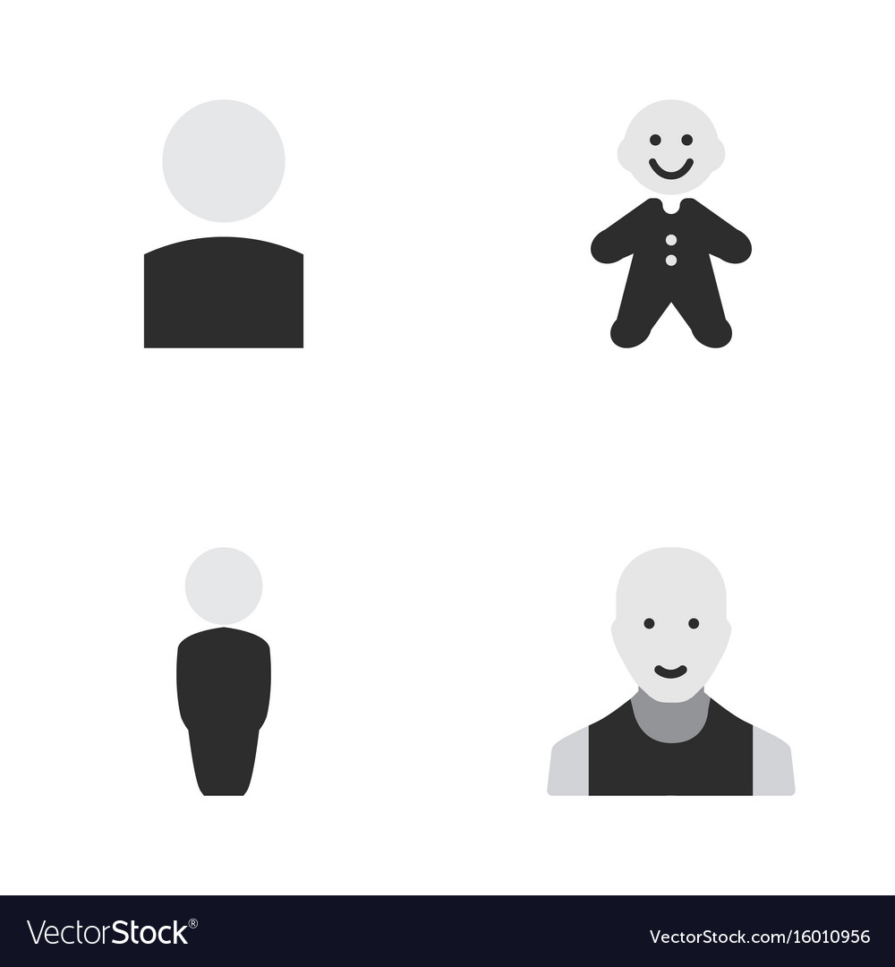 Set of simple profile icons elements man avatar Vector Image