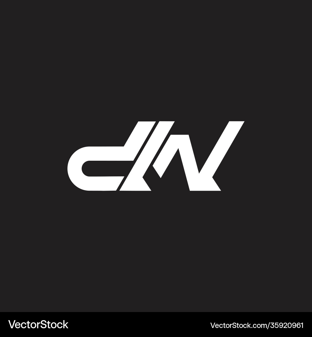 Abstract letter dn simple arrow up geometric logo Vector Image