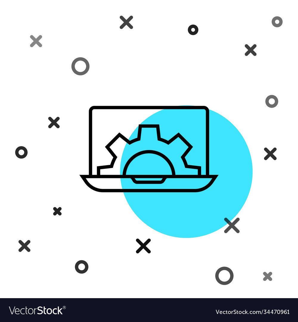 Black line software web development programming Vector Image