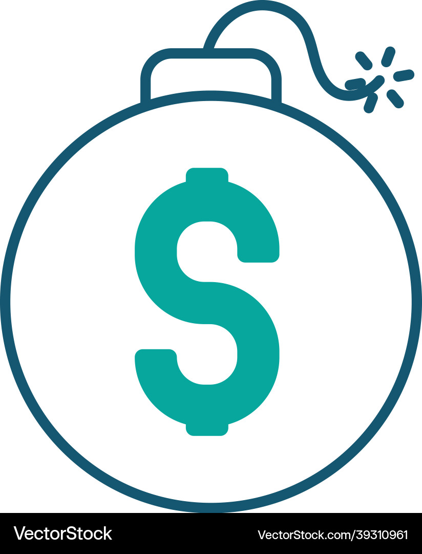 Bomb with money symbol Royalty Free Vector Image