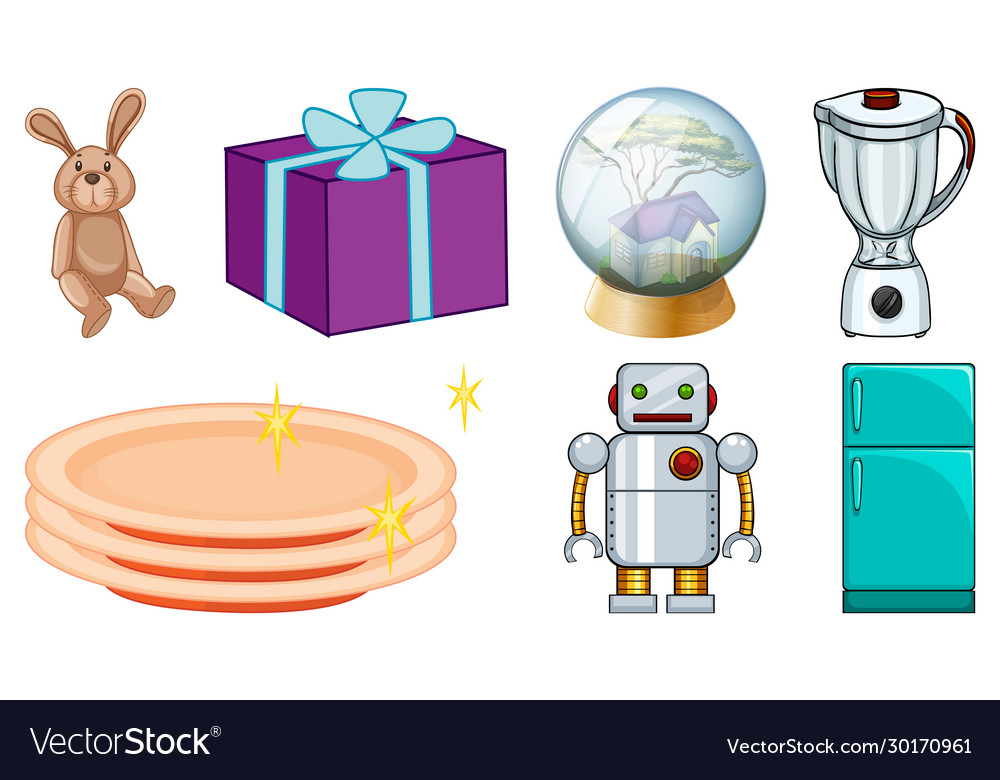 Different objects in big set on white background Vector Image Different objects in big set on white background Vector Image