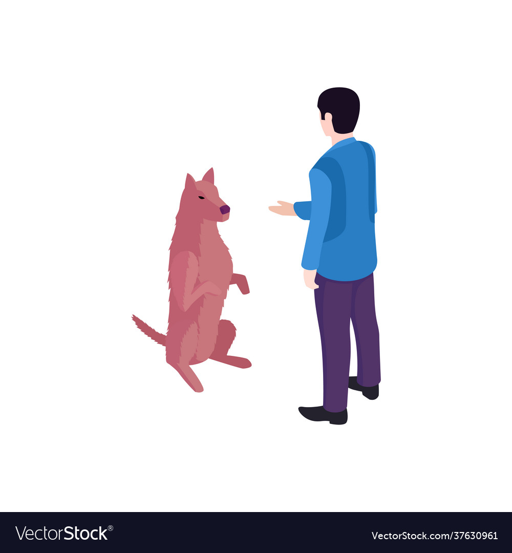 Dog stand command composition Royalty Free Vector Image