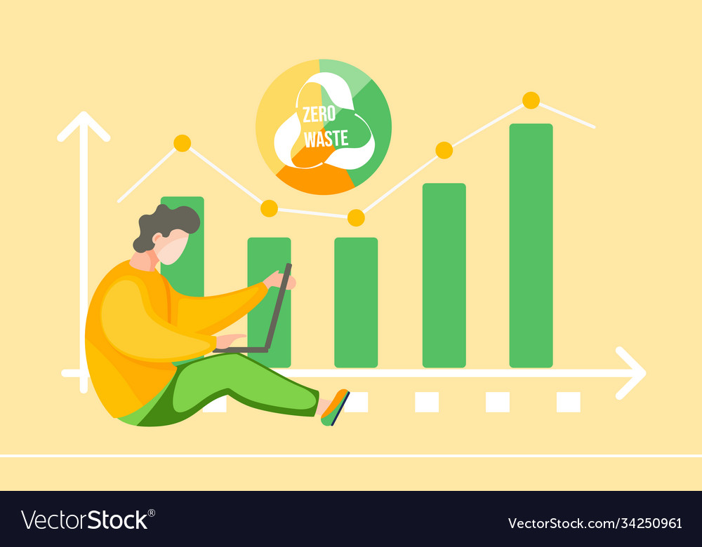 Dynamics changes environment in green graph Vector Image