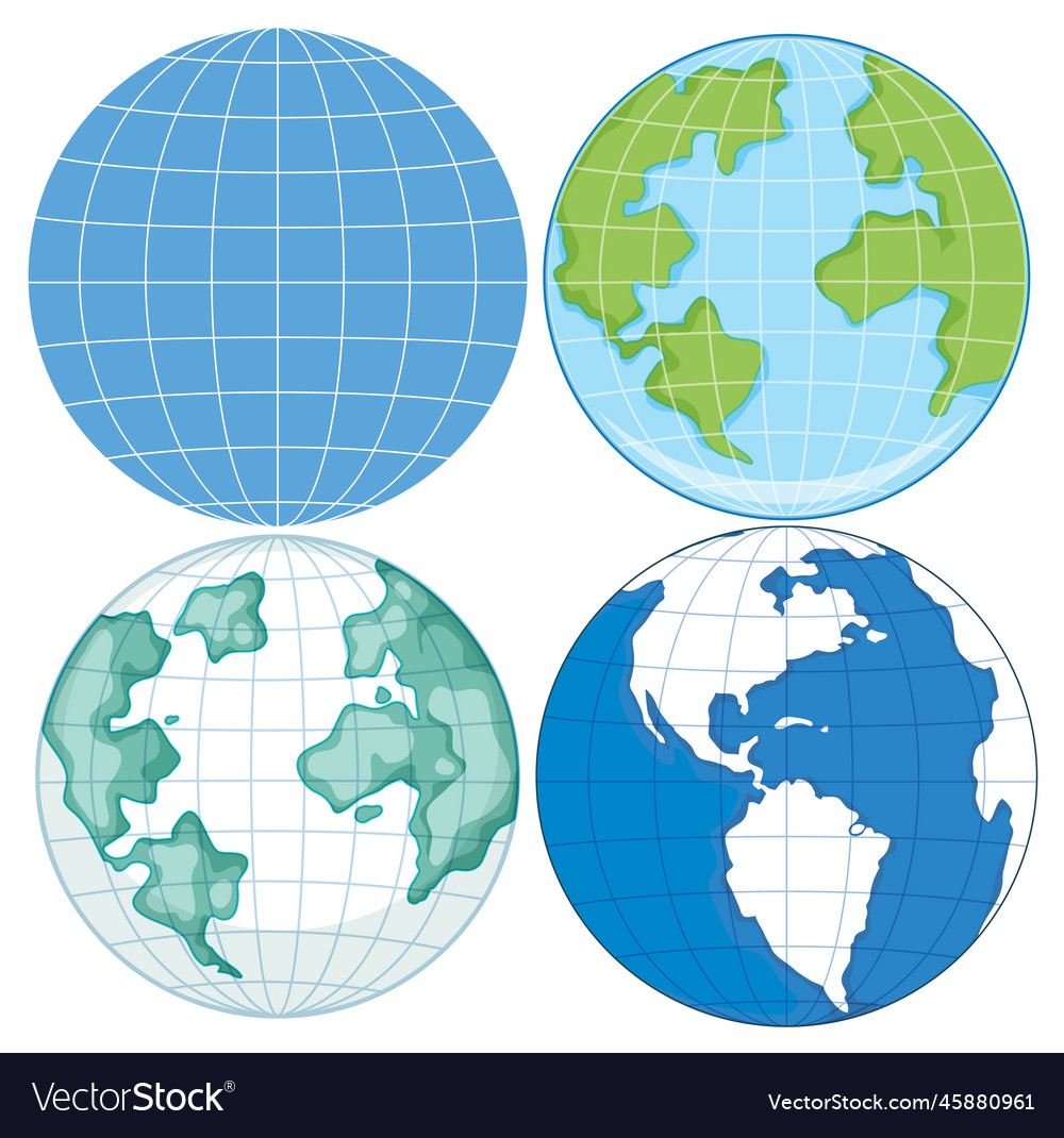 Earth globe planets collection Royalty Free Vector Image Earth globe planets collection Royalty Free Vector Image