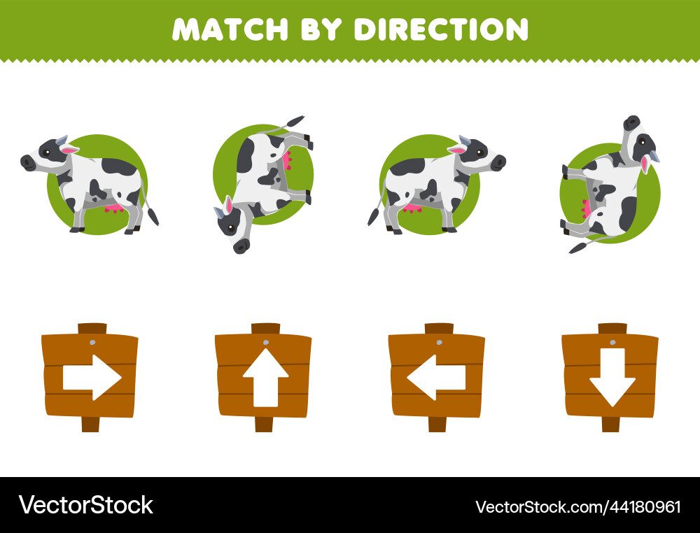 Education game for children match by direction Vector Image