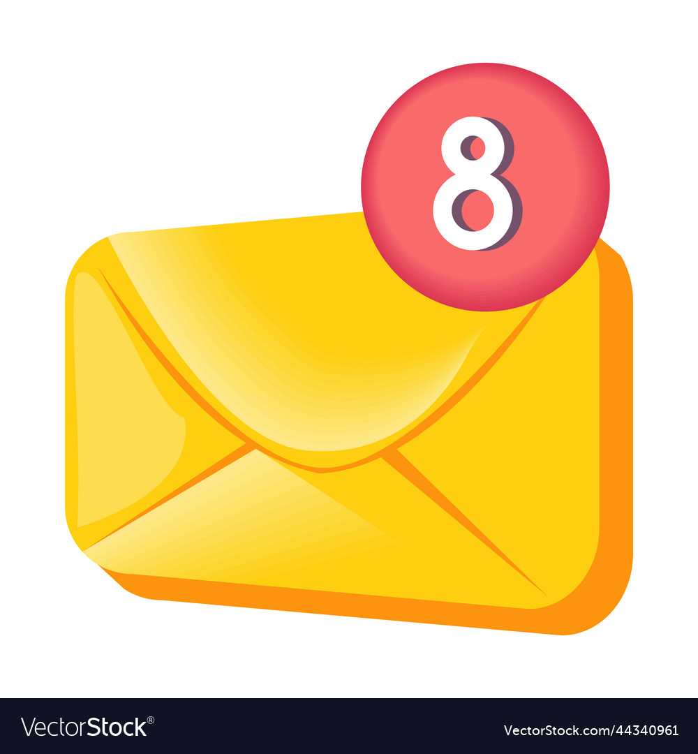 Email with notifications counter Royalty Free Vector Image