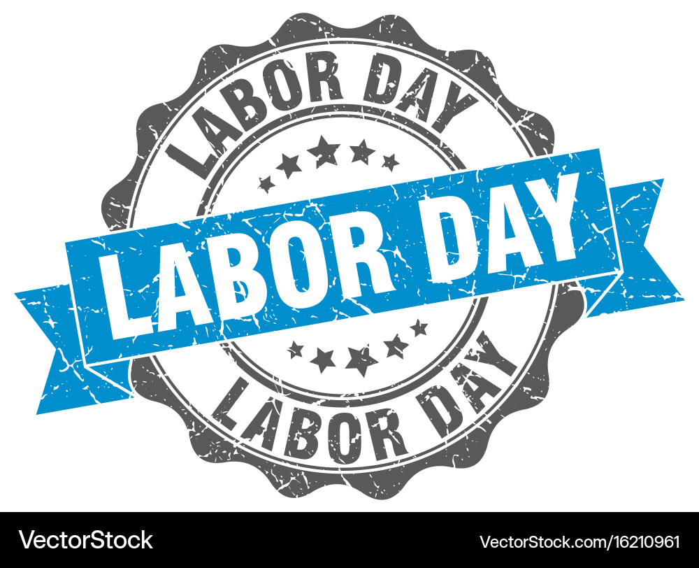 Labor day stamp sign seal Royalty Free Vector Image
